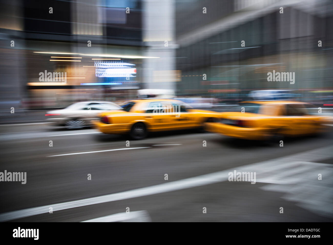 USA, New York City, Yellow cabs on road Stock Photo - Alamy