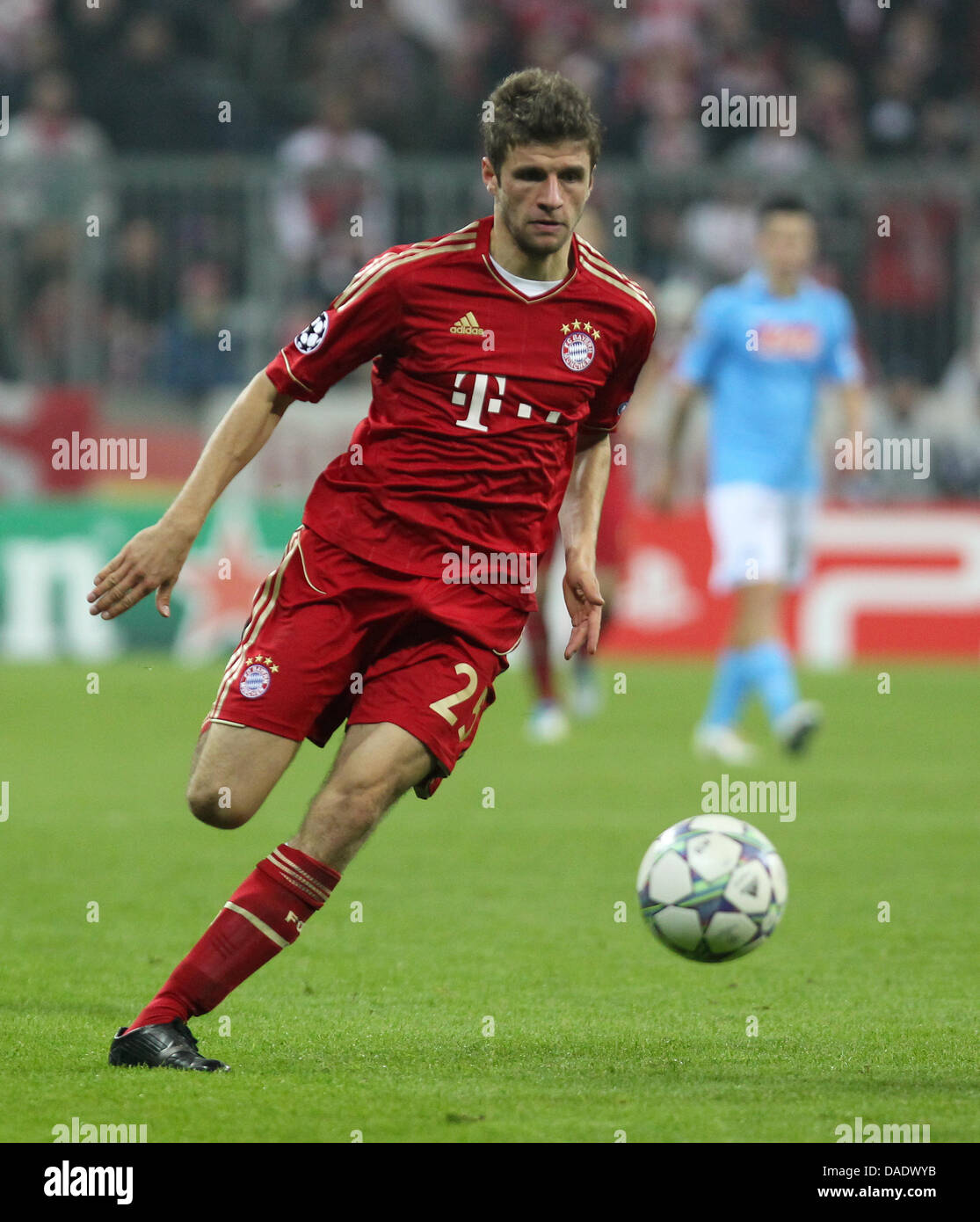 Munich's Thomas Mueller in action during the Champions League group A ...