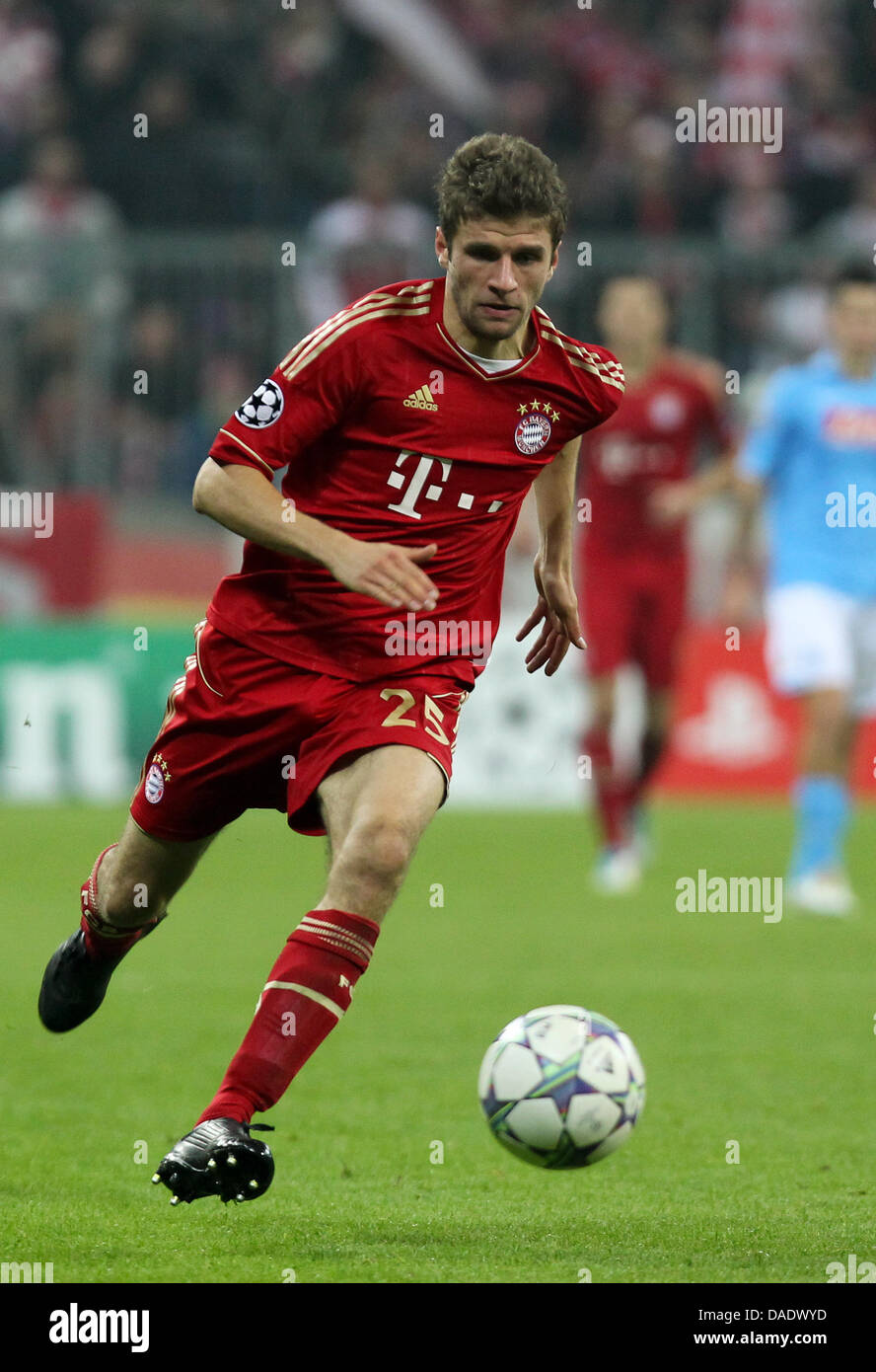 Munich's Thomas Mueller in action during the Champions League group A ...