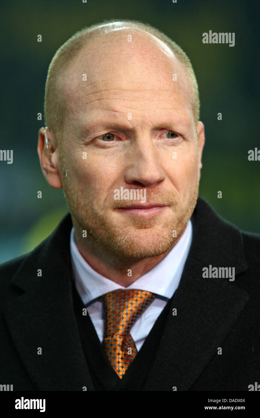 Matthias Sammer is interviewed prior to the game during the UEFA ...