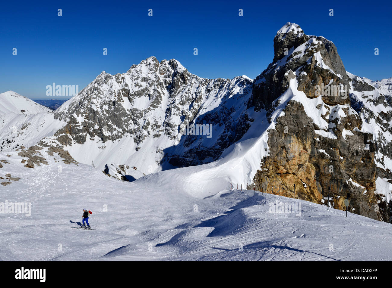 Germany, Bavaria, View of entrance to Dammkar, Germany's longest skirun ...