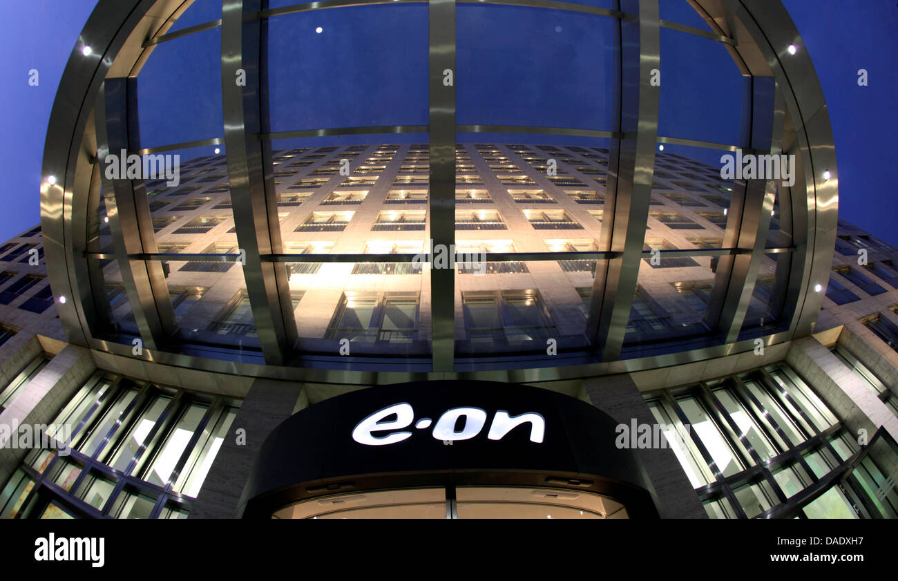 The entrance to the headquarters of energy service provider Eon is ...