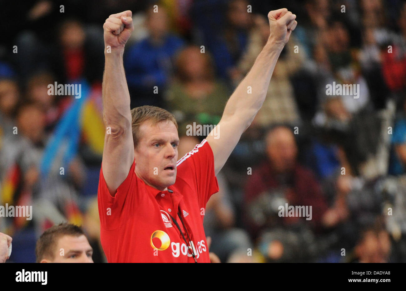 Germany's national coach Martin Heuberger celebrates during the ...