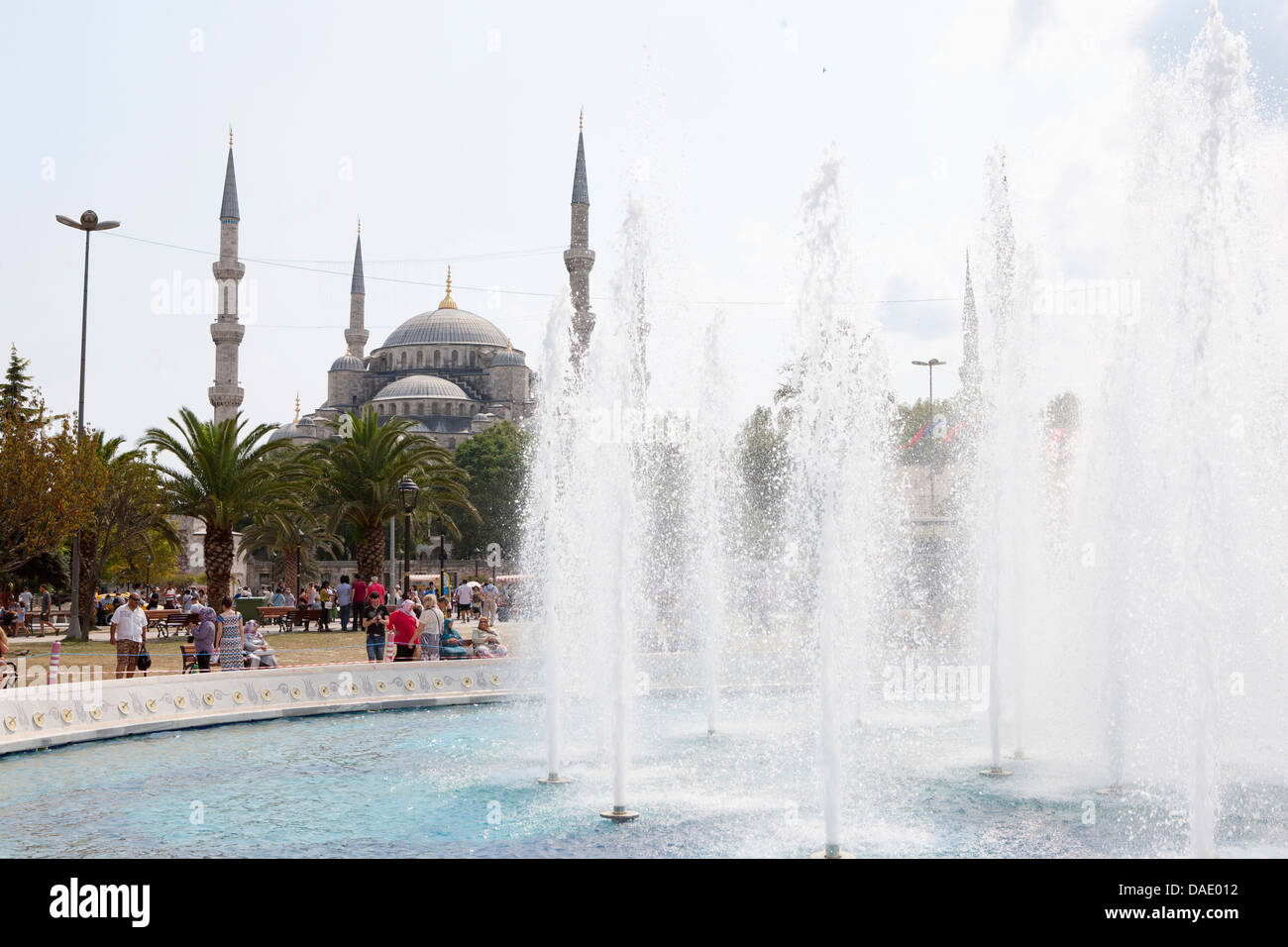 Turkey, Istanbul, The blue mosque with fountain Stock Photo - Alamy