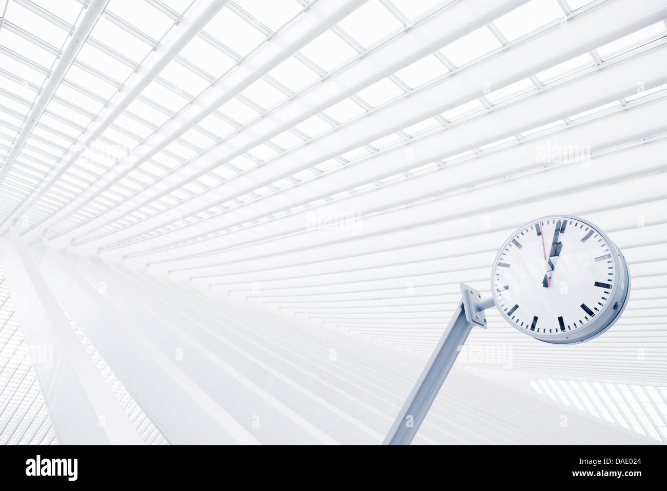 Belgium, Liege, Central train station with clock Stock Photo - Alamy