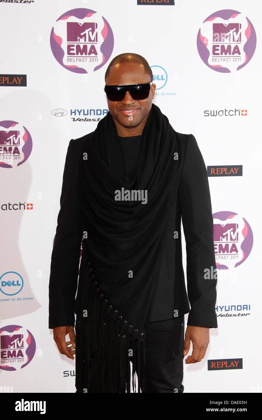 Singer Taio Cruz poses on the red carpet of the 2011 MTV Europe Music ...