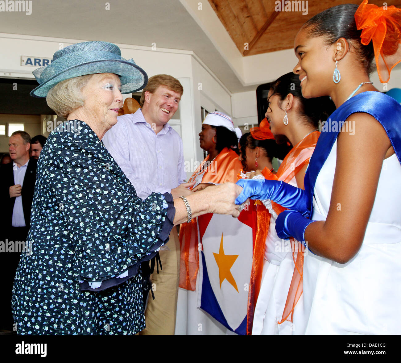 Queen Beatrix, Prince Willem-Alexander and Princess Maxima of The ...