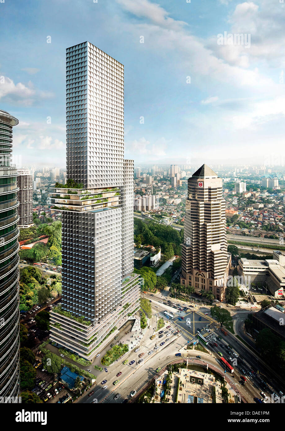 An undated computer simulation shows a draft of the Angkasa Raya ...