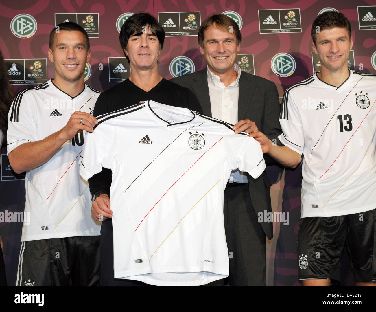 German national soccer coach Joachim Loew (2-L), managing director of ...
