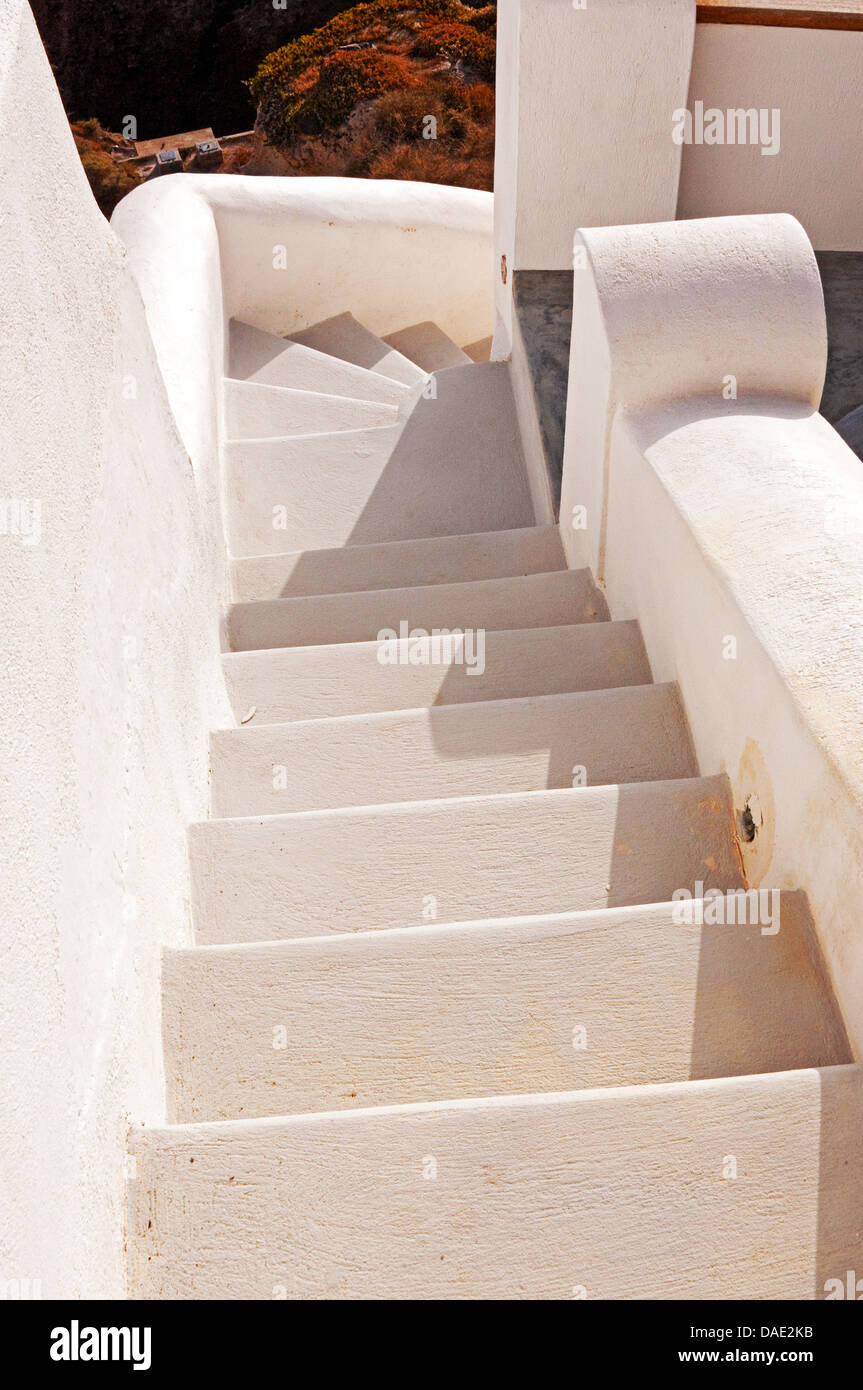 Santorini white stairs leading white hi-res stock photography and ...