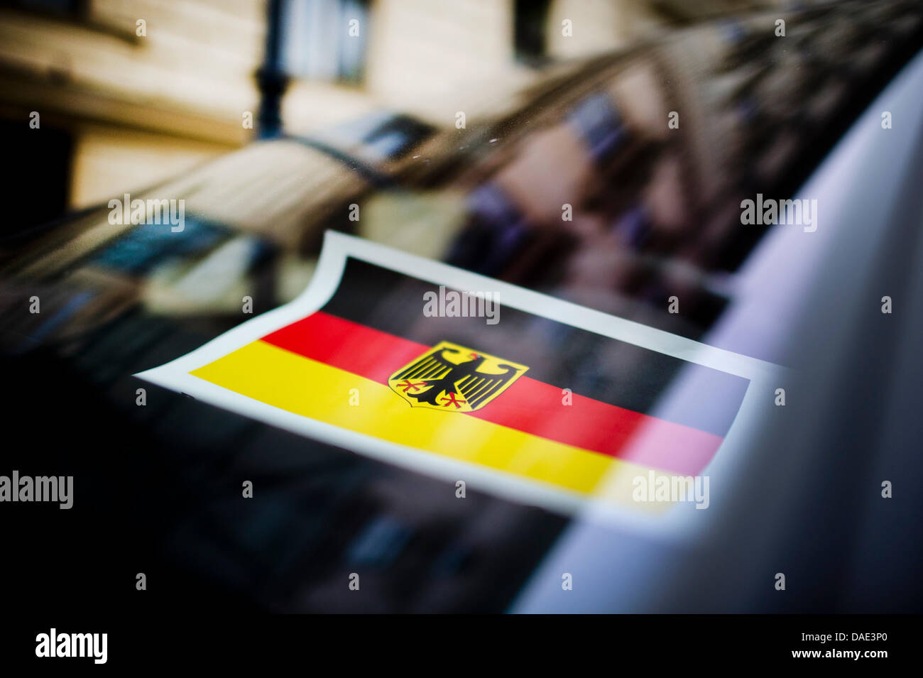 The windscreen of an offical embassy vehicle of the German embassy ...