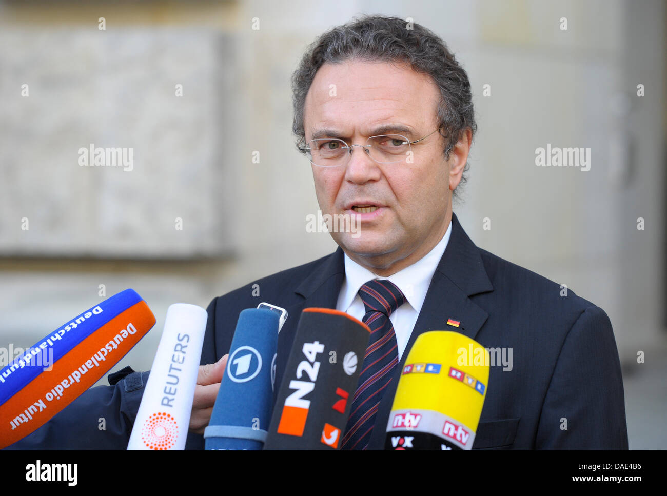 Minister of the Interior Hans-Peter Friedrich delivers a statement in ...