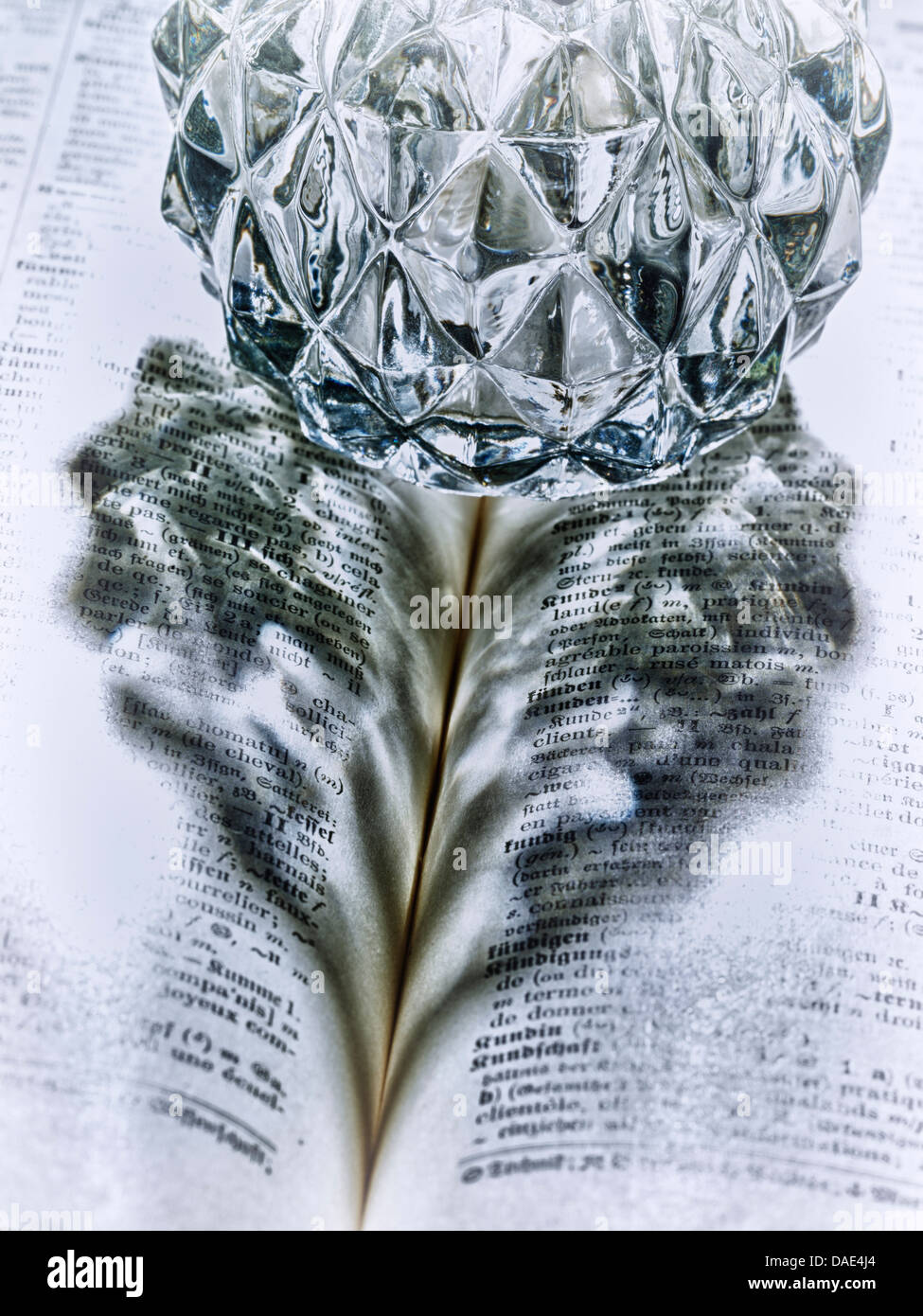 Glass ornament and shadow in open book hi-res stock photography and ...