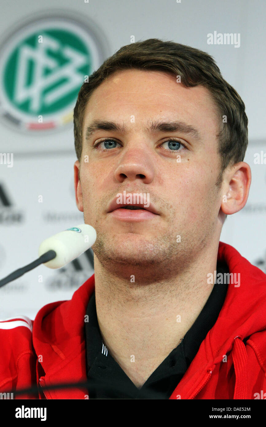 The goalkeeper of the German national team, Manuel Neuer, attends a ...