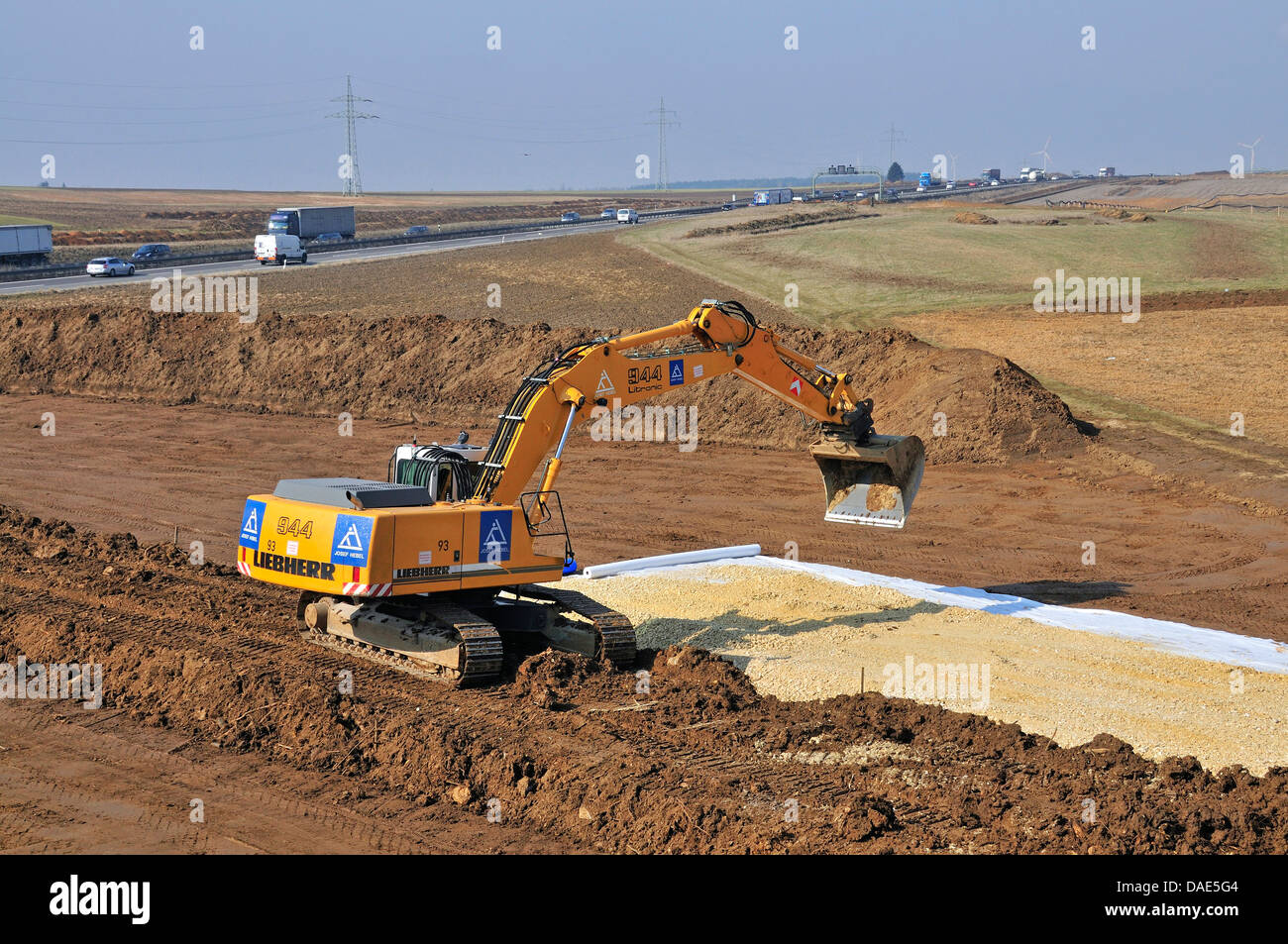 crawler excavator on construction site, Stuttgart 21, Germany, Baden ...
