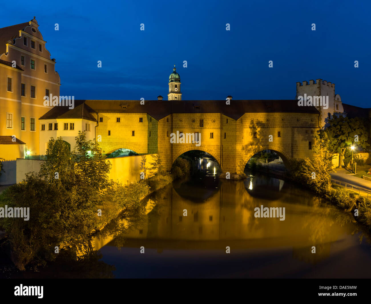 Germany, Bavaria, Amberg, View of Stadtbrille at Vils River Stock Photo ...