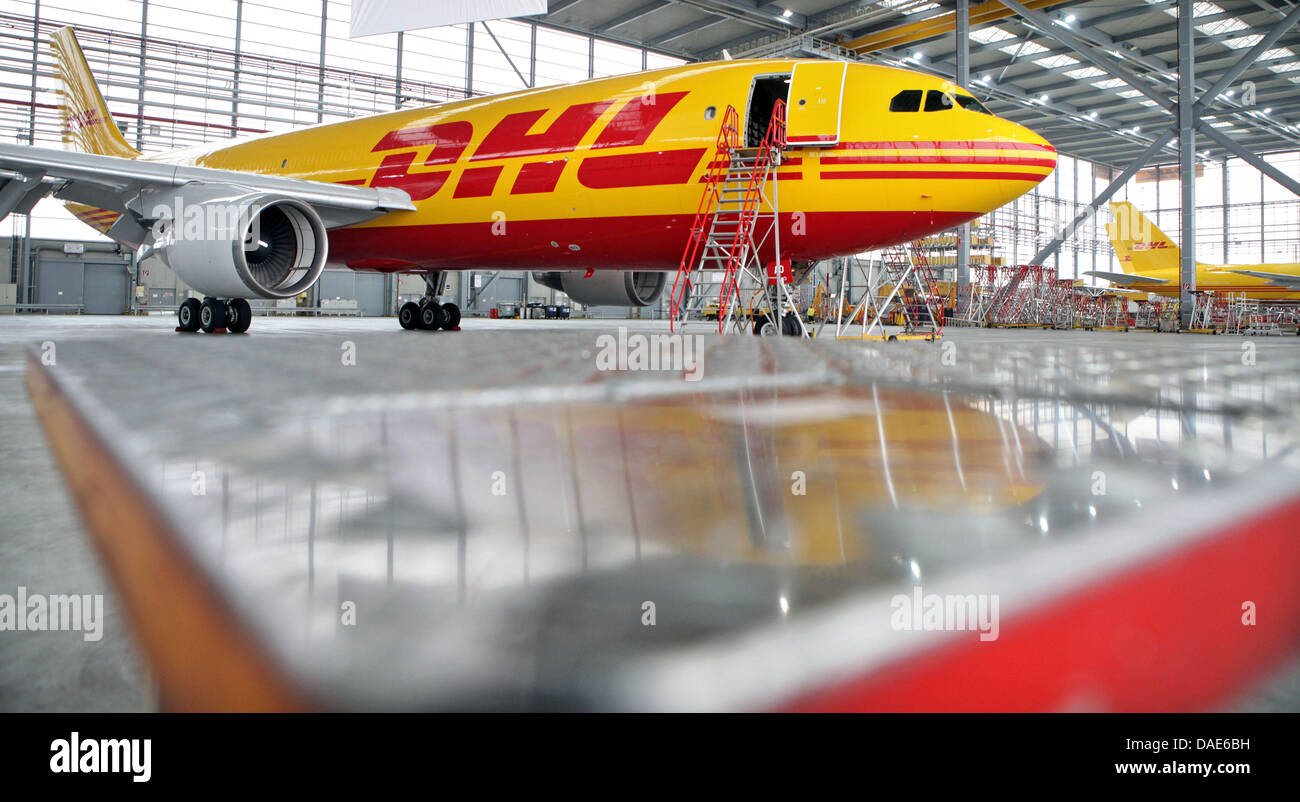 An Airbus aircraft converted to a DHL cargo plane is seen in Leipzig ...