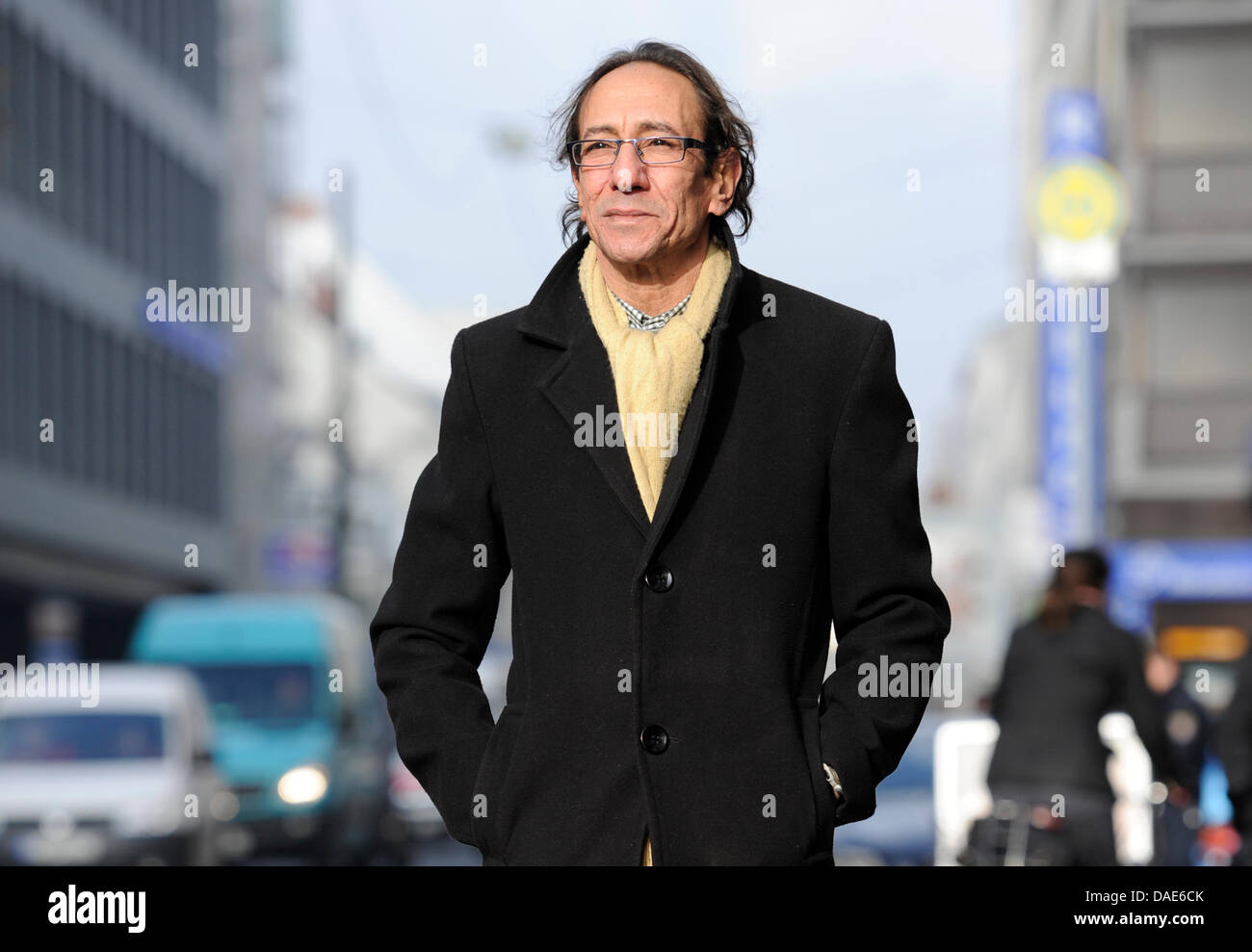 Egyptian publicist Mohamed Hashem stands in a street in Darmstadt ...