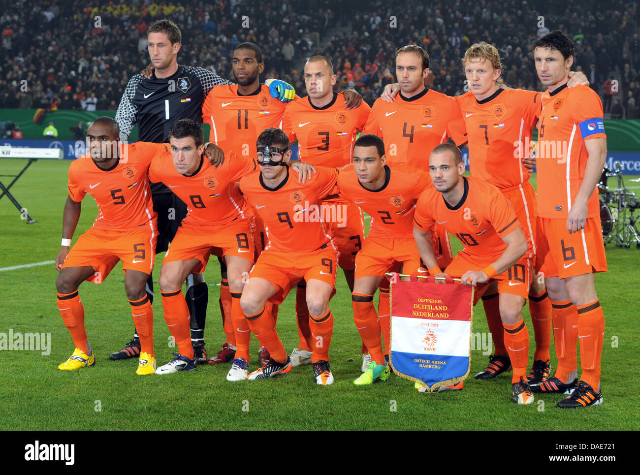 The Dutch team lines up for the group photo prior the international ...