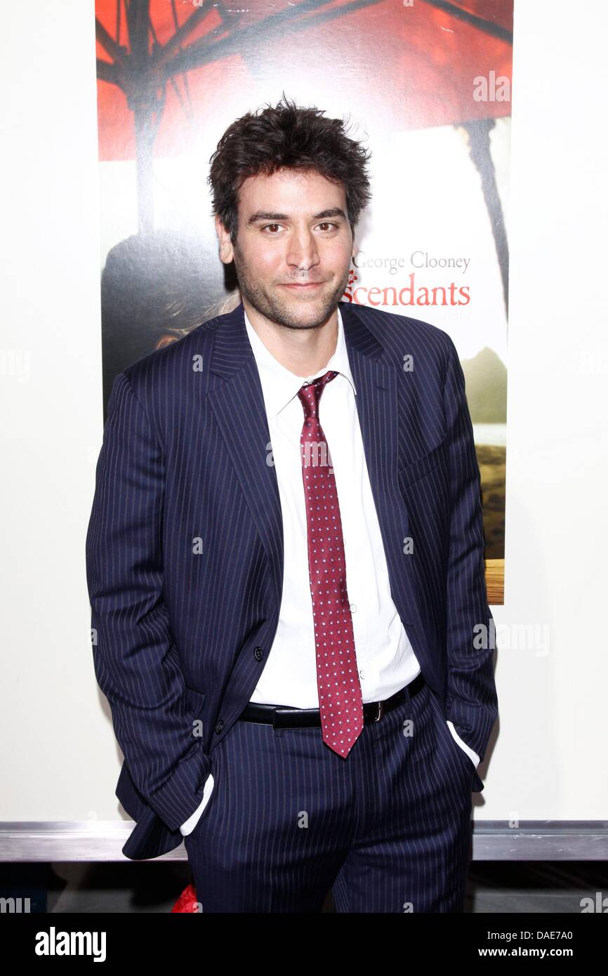 Actor Josh Radnor arrives at the Premiere of "The Descendants" at ...