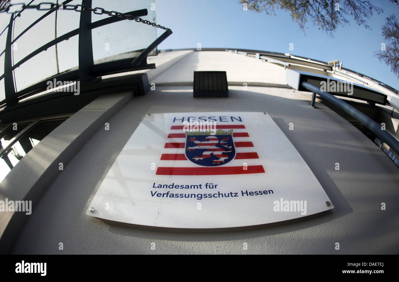 A sign for the Office for the Protection of the Constitution of the ...