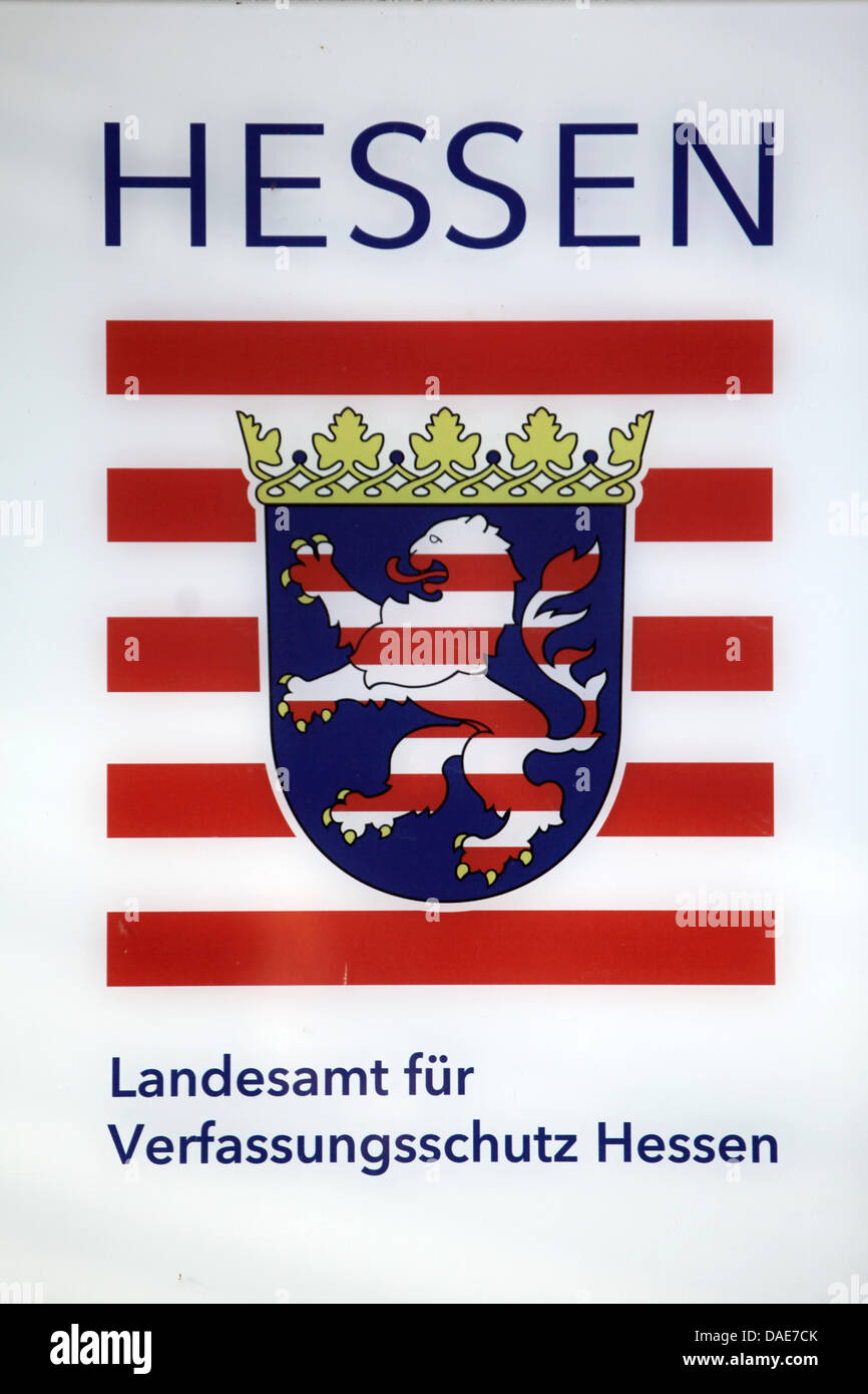 A sign for the Office for the Protection of the Constitution of the ...