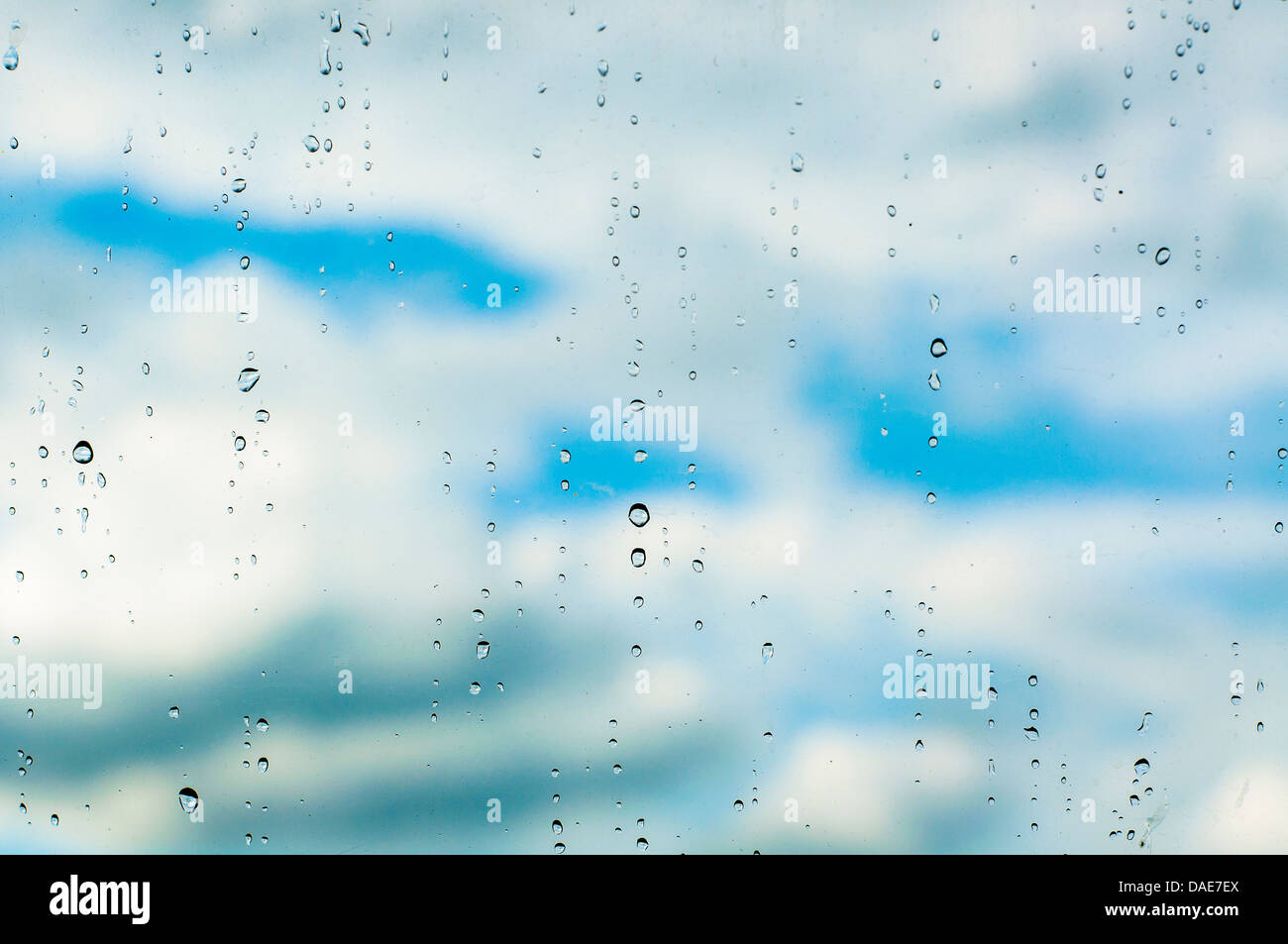 Waterdrop on glass against the sky with clouds Stock Photo - Alamy