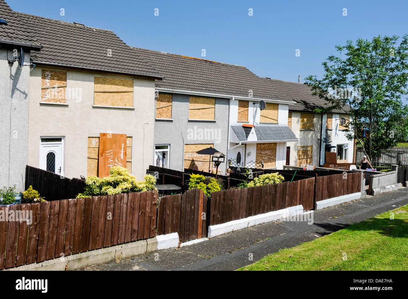 Newtownabbey, Northern Ireland. 11th July 2013. Houses have been ...