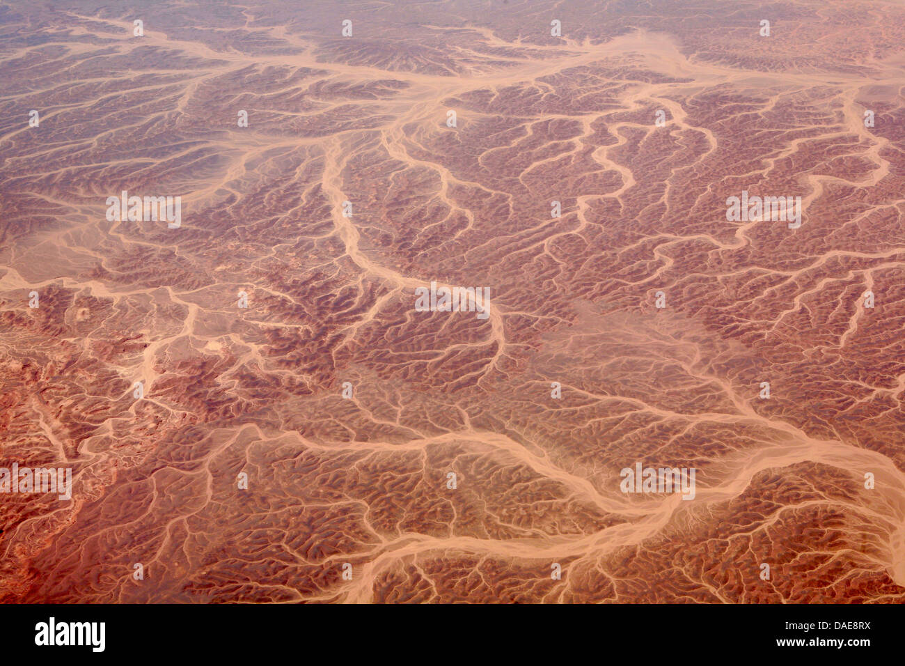 aerial view on branches of desert valleys, Egypt Stock Photo - Alamy