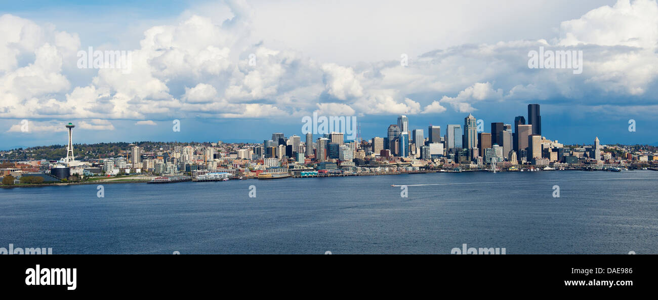 Panoramic aerial view of Seattle, Washington State, USA Stock Photo - Alamy