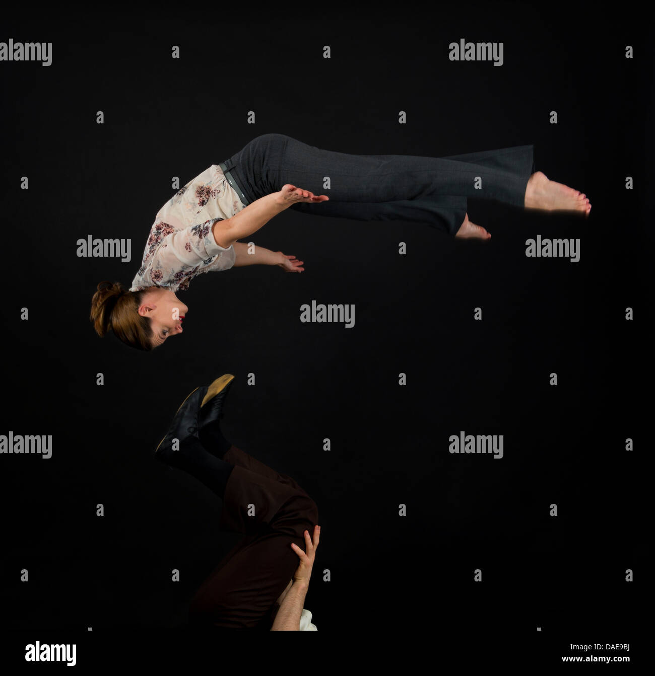 Two people performing fitness hi-res stock photography and images - Alamy