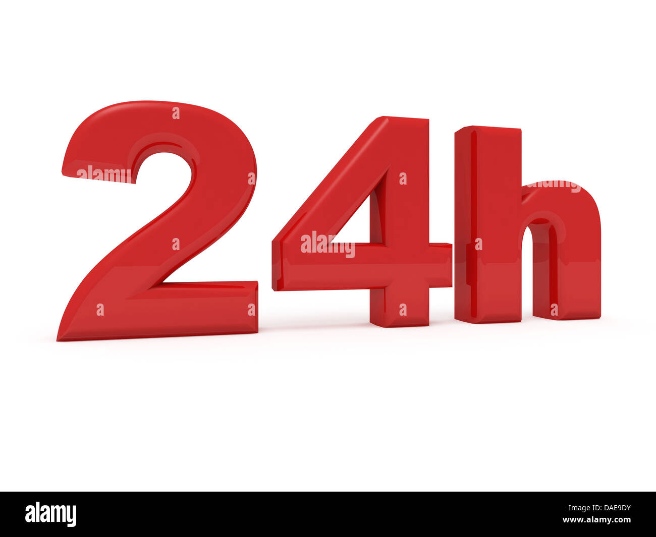 3d image of 24h on white background Stock Photo - Alamy