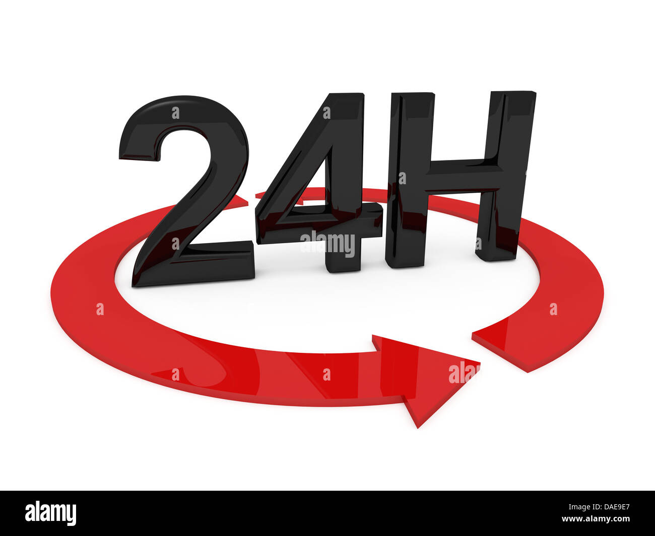 3d image of 24h on white background Stock Photo - Alamy