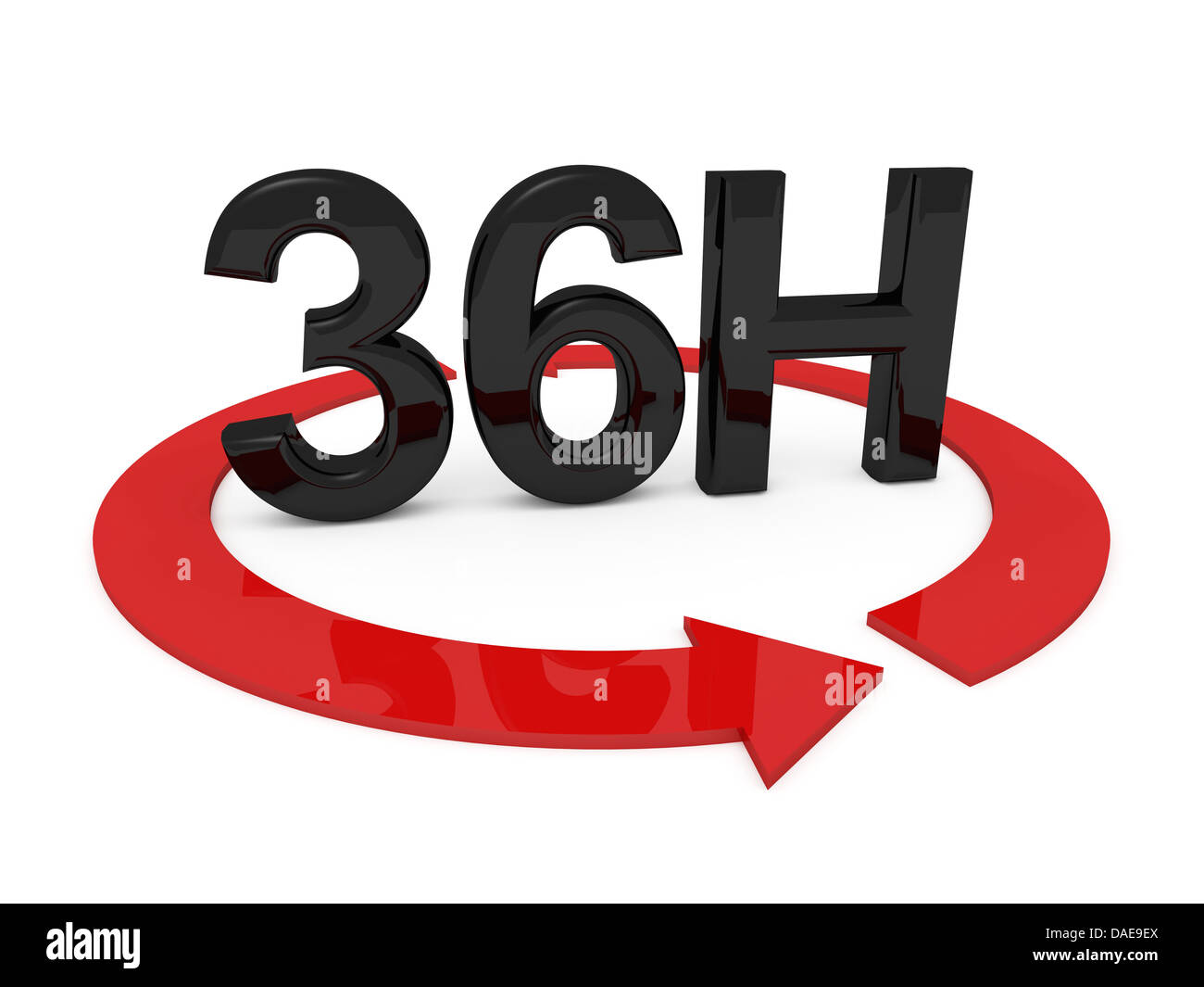 3d image of 36h on white background Stock Photo - Alamy