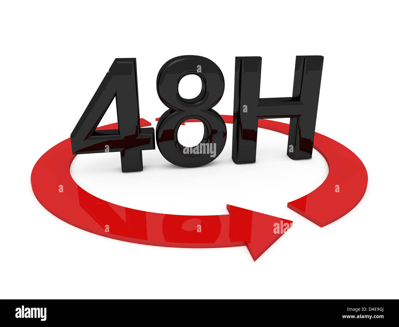 3d image of 48h on white background Stock Photo - Alamy