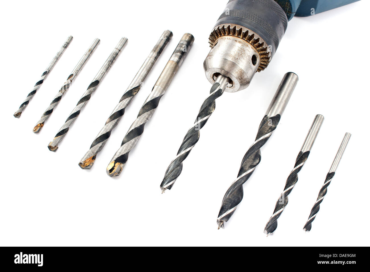 Wood drill bits in white Cut Out Stock Images & Pictures - Alamy