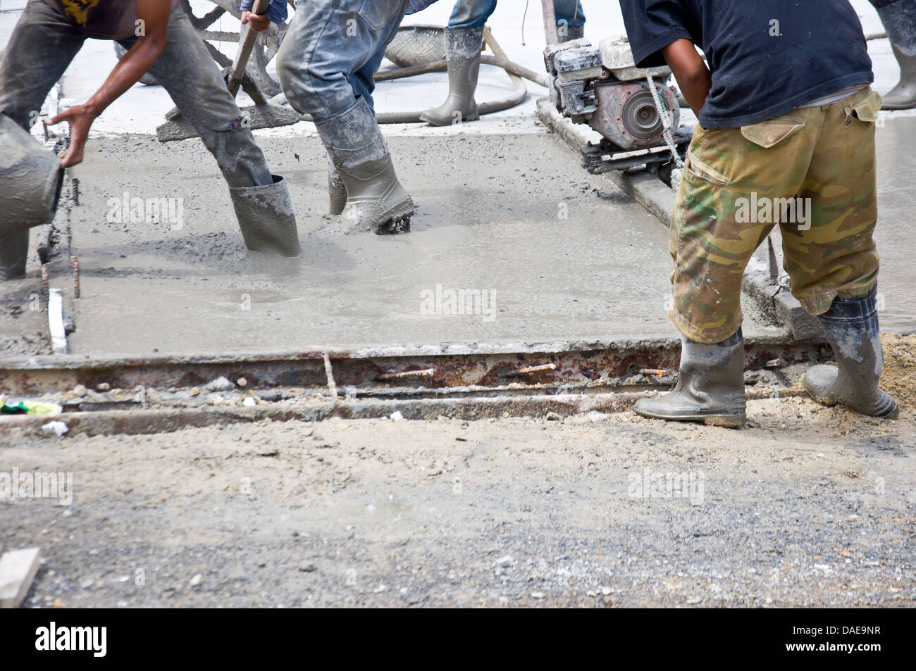 worker for floor construction Stock Photo - Alamy