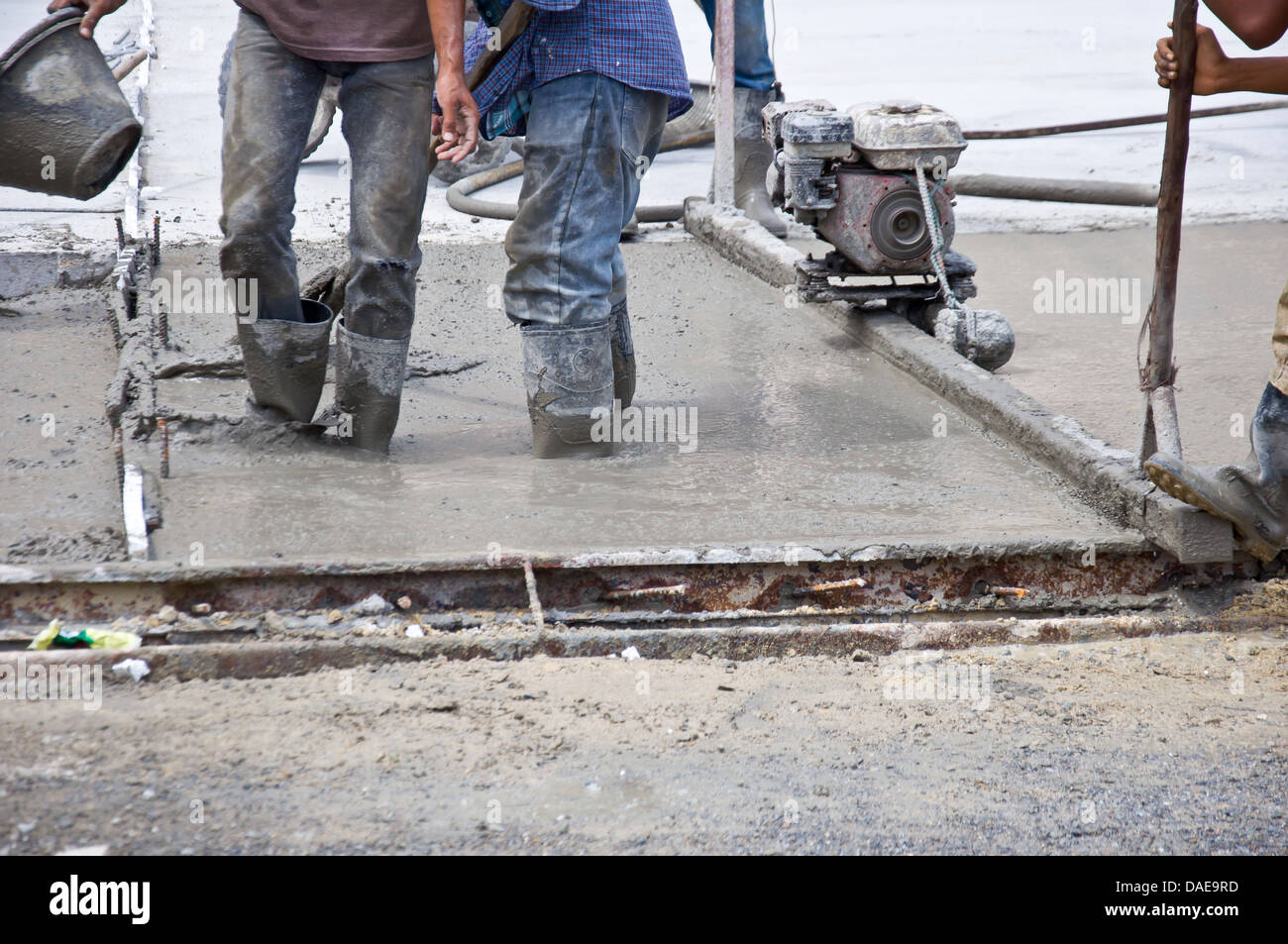 worker for floor construction Stock Photo - Alamy
