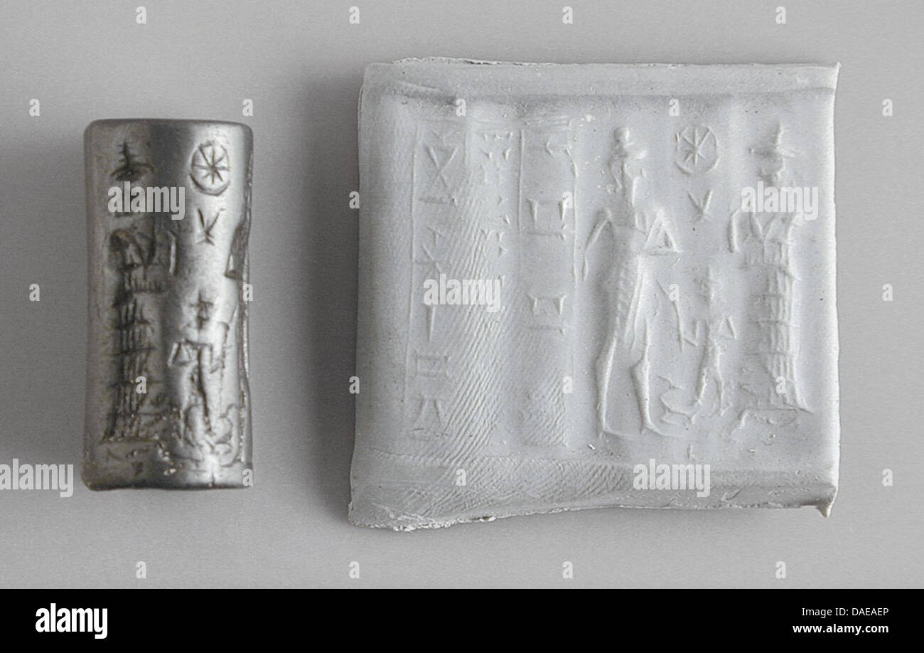 This cylinder seal is a small but significant artifact from the ancient ...