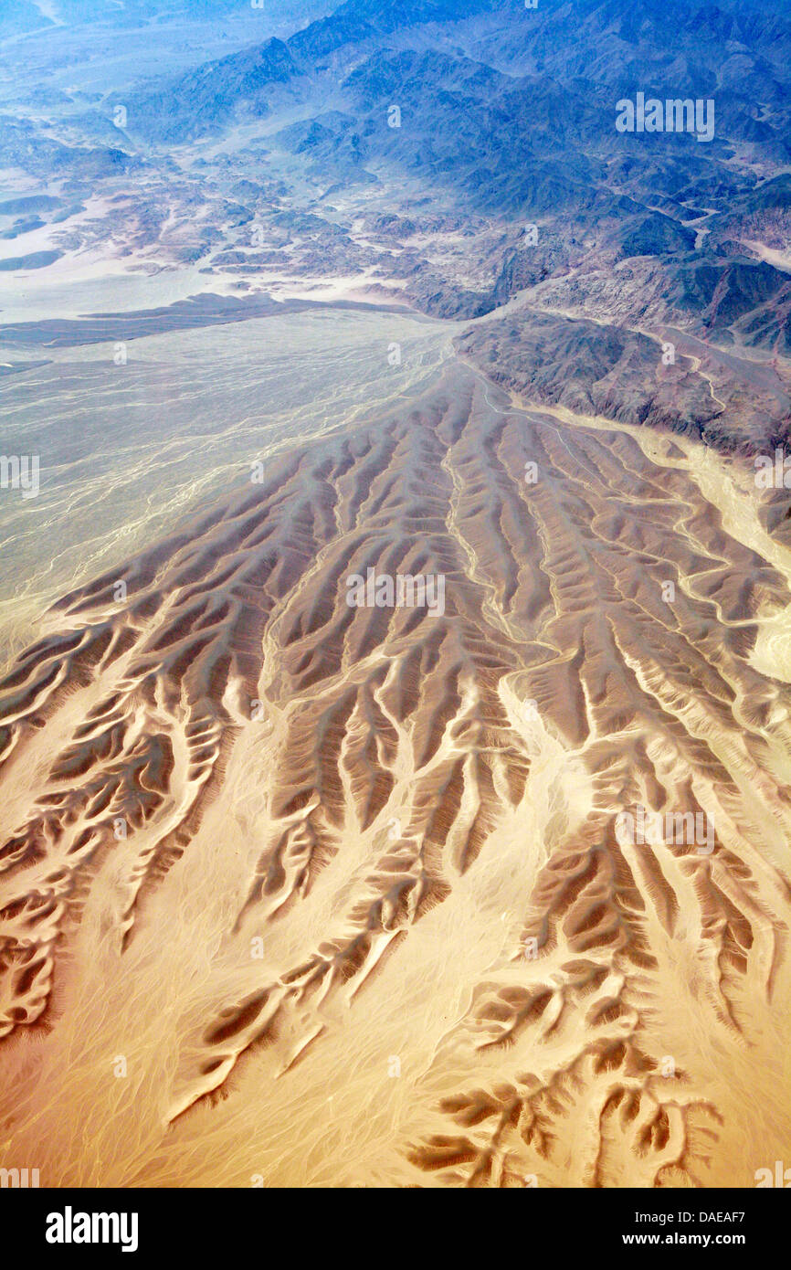 aerial view on branches of desert valleys, Egypt Stock Photo - Alamy