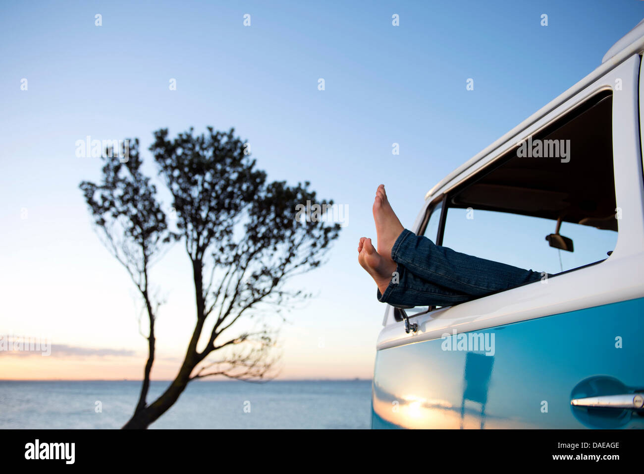Feet out car window hi-res stock photography and images - Alamy