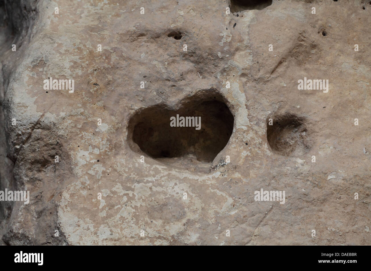 Natural heart shape in rock in ancient cave of Duluk or Doliche ...