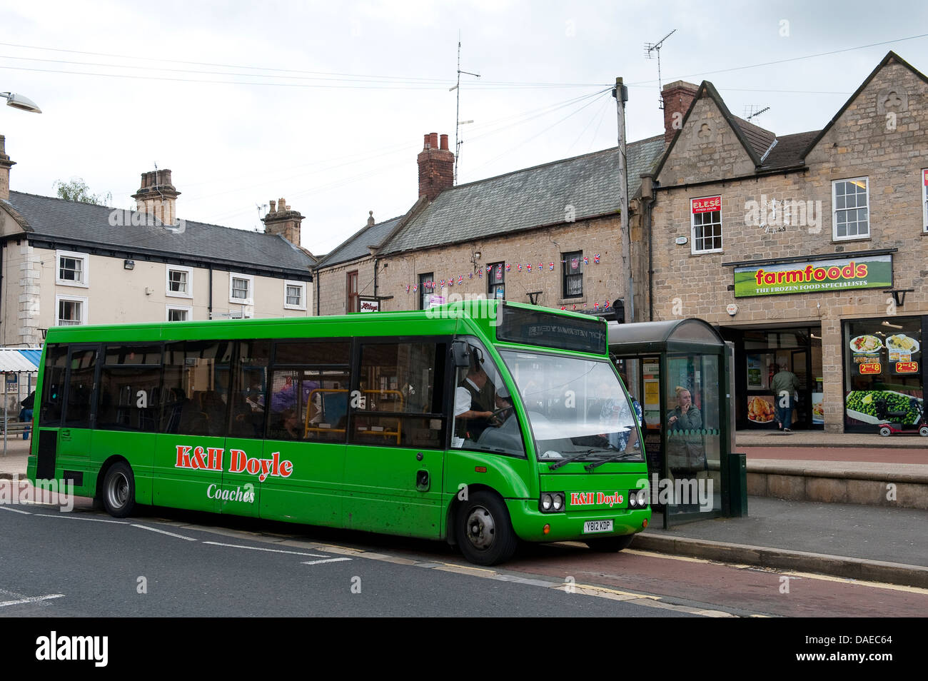 Local bus waiting at a bus stop in Bolsover, Derbyshire, England Stock ...