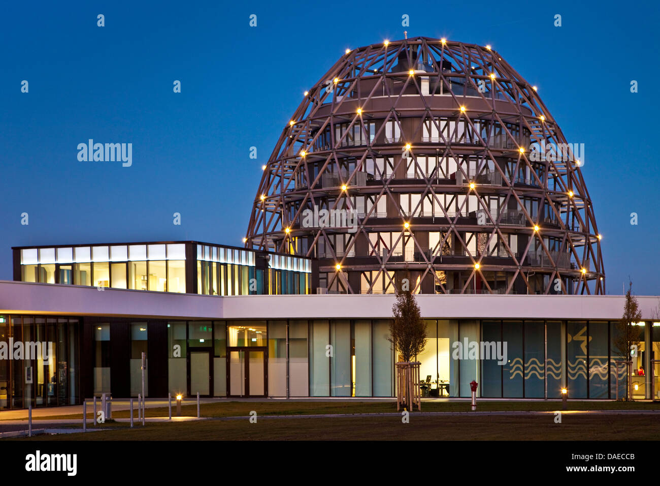 the egg-shaped hotel 'Oversum Vitalresort' at the spa park, Germany ...