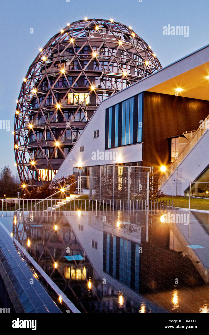 the egg-shaped hotel 'Oversum Vitalresort' at the spa park, Germany ...