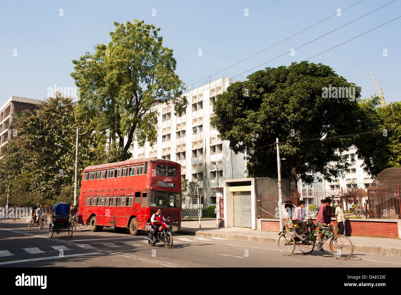 A student double decker bus beaten and worn and in poor condition ply ...