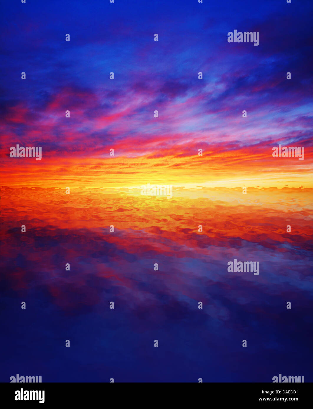 Beautiful colorful sunset reflected over water Stock Photo - Alamy
