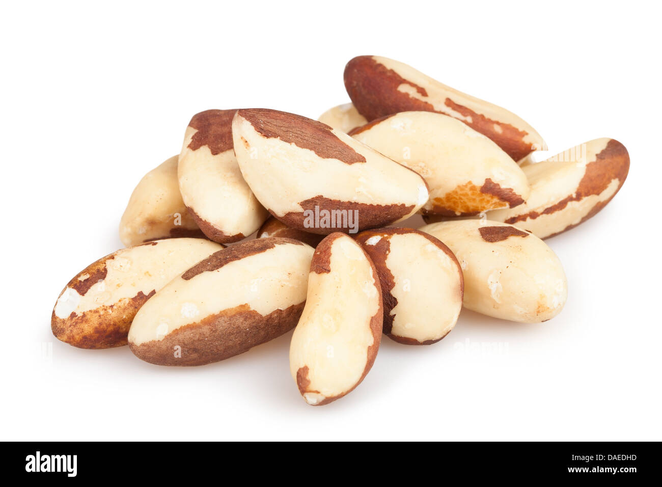 brazil nuts group on white background Stock Photo - Alamy