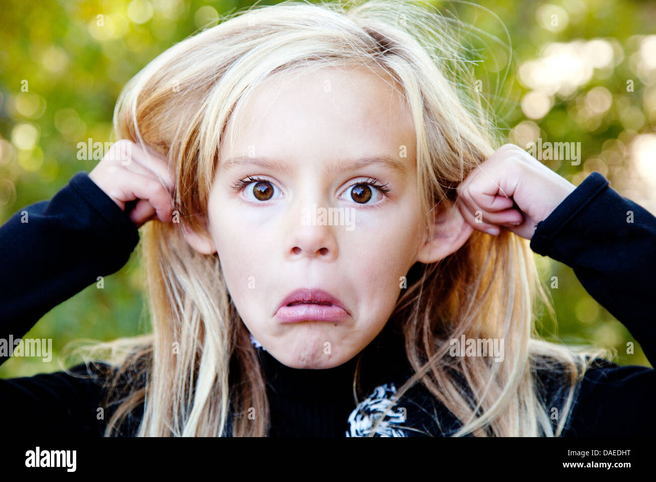 Girl Making Silly Face Stock Photo - Alamy
