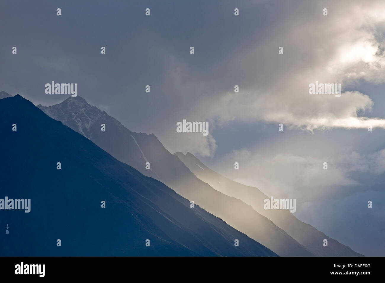 Kluane mountain range in evening light, Canada, Kluane National Park ...